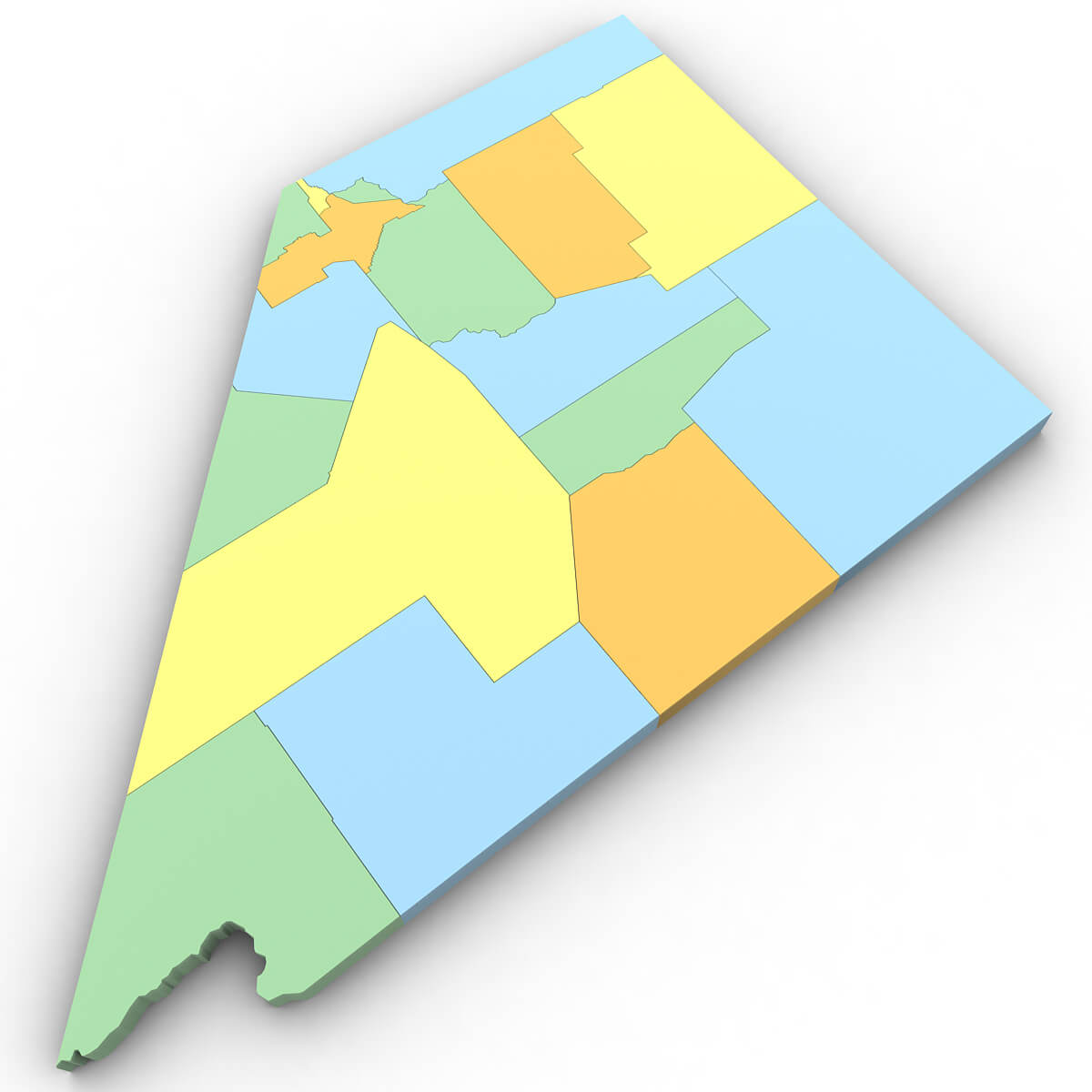 Nevada Political Map - 3D Model by Plutonius3d