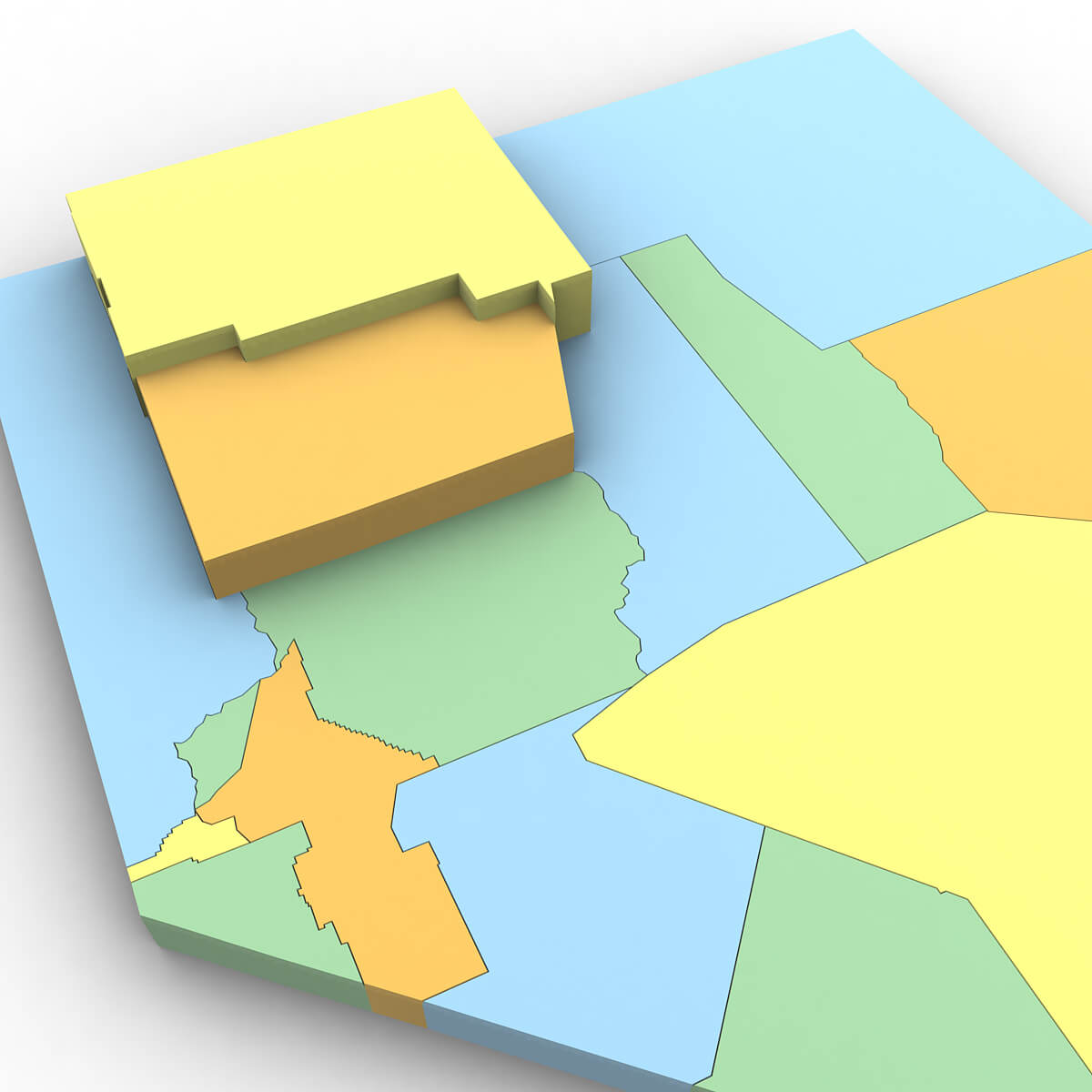Nevada Political Map - 3D Model by Plutonius3d