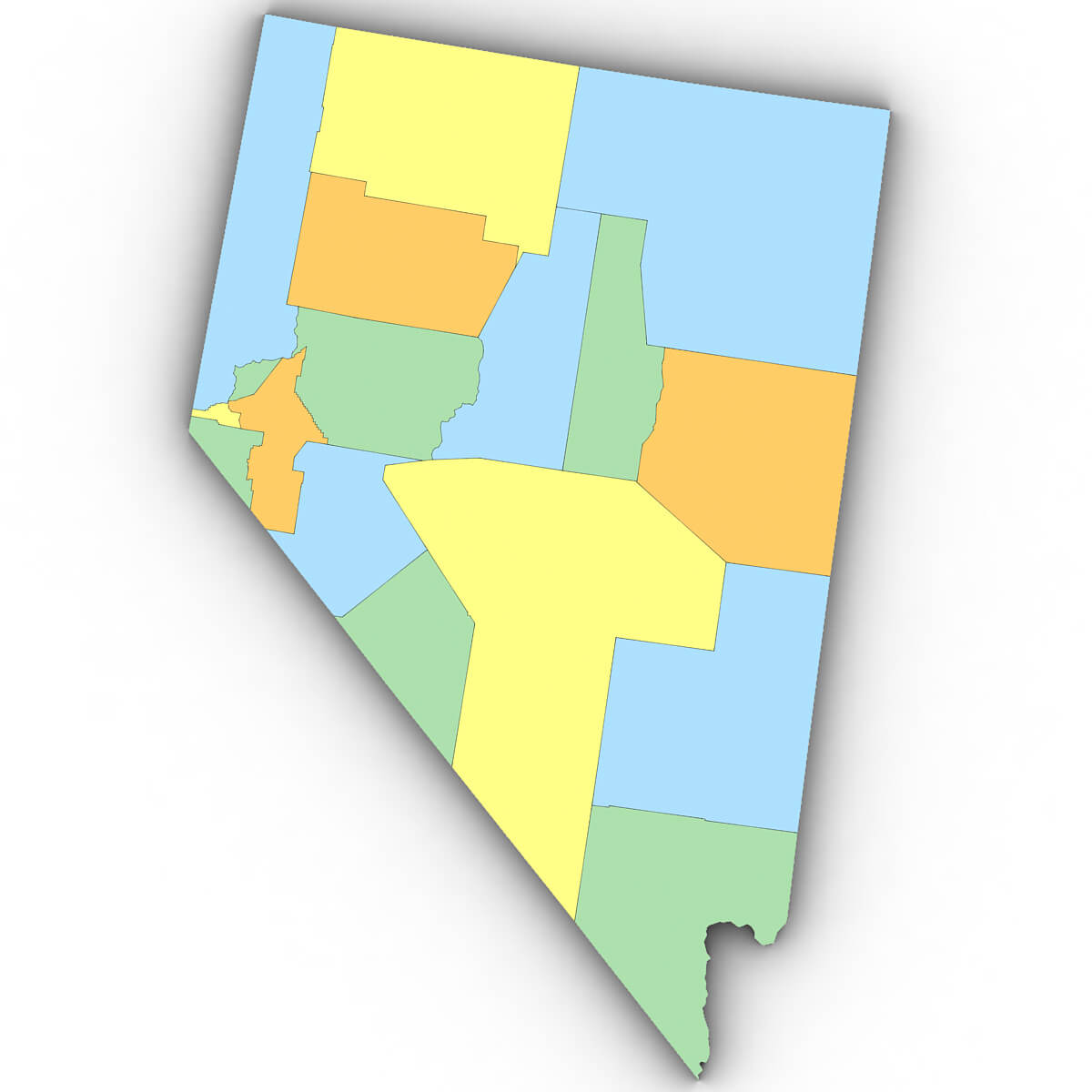 Nevada Political Map - 3D Model by Plutonius3d