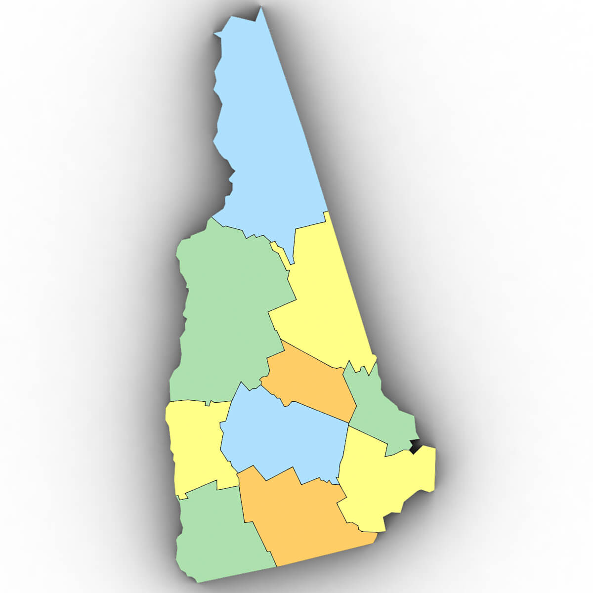 New Hampshire Political Map - 3D Model by Plutonius3d