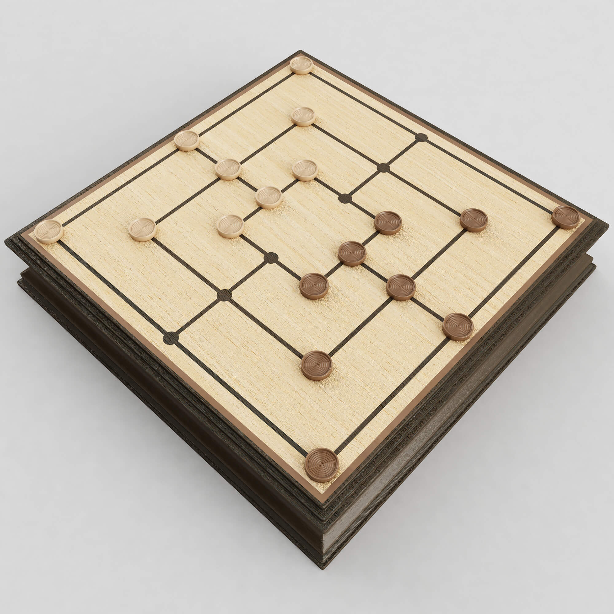 Nine Men's Morris Board Game - 3D Model by Plutonius3d