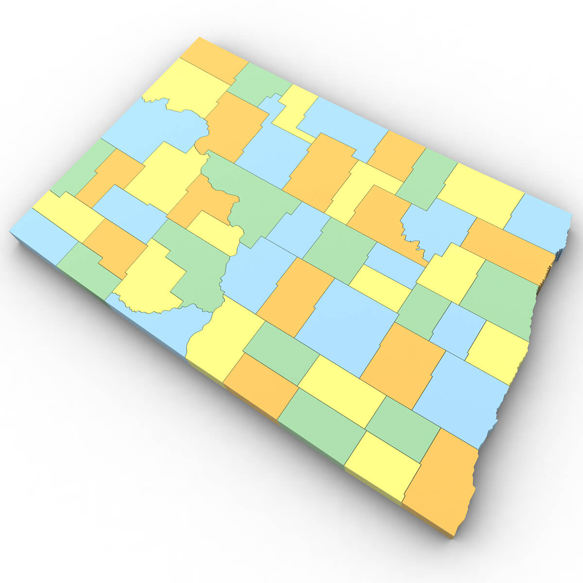 North Dakota Political Map - 3D Model by Plutonius3d