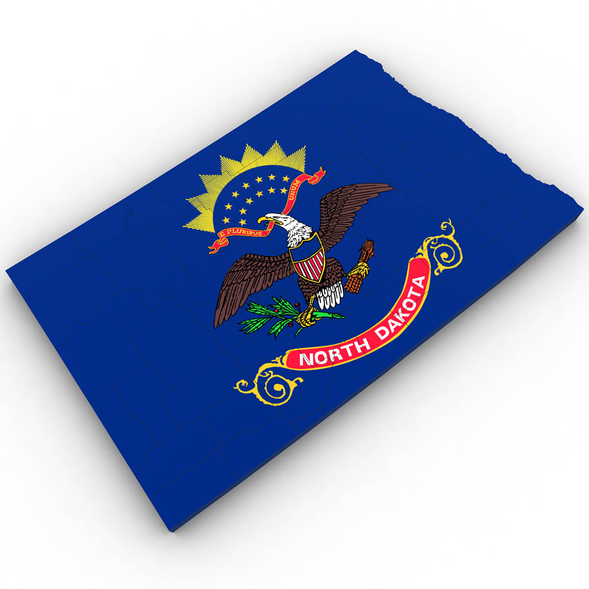North Dakota Political Map - 3D Model by Plutonius3d