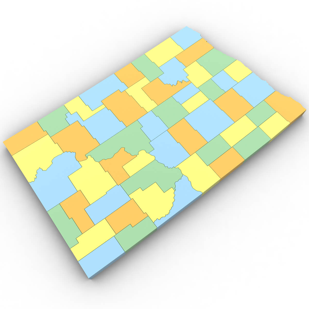 North Dakota Political Map - 3D Model by Plutonius3d