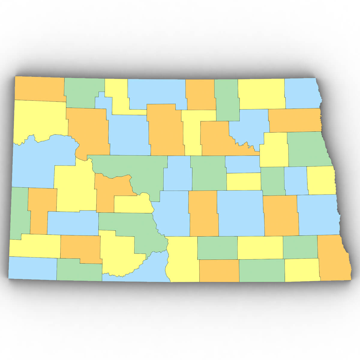 North Dakota Political Map - 3D Model by Plutonius3d