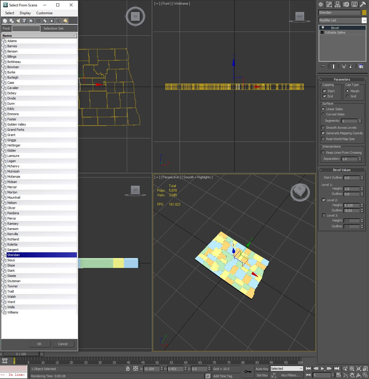 North Dakota Political Map - 3D Model by Plutonius3d