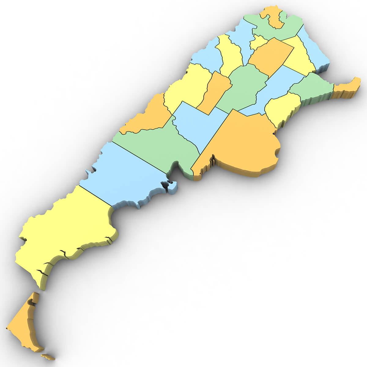 Political Map of Argentina - 3D Model by Plutonius3d