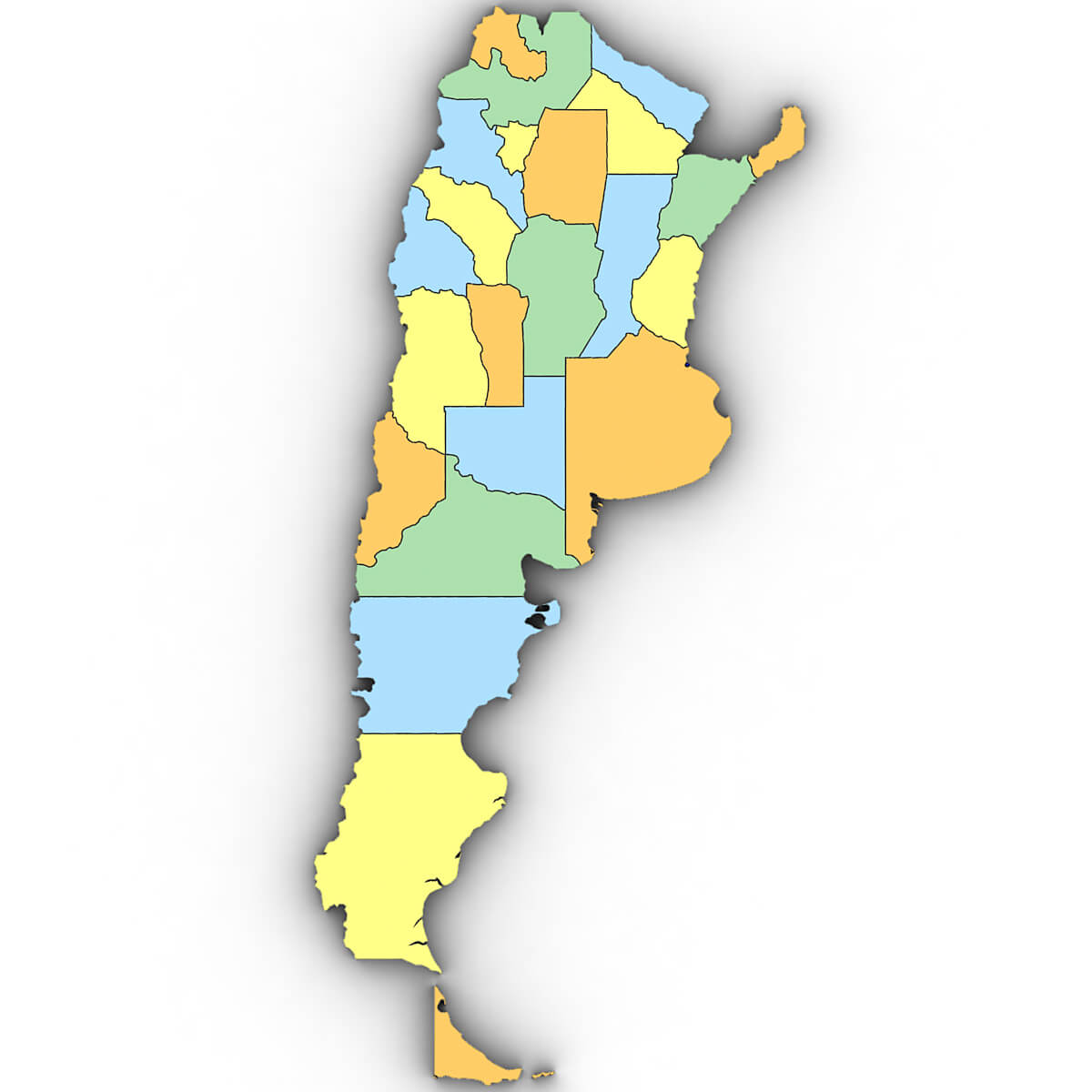 Political Map of Argentina - 3D Model by Plutonius3d