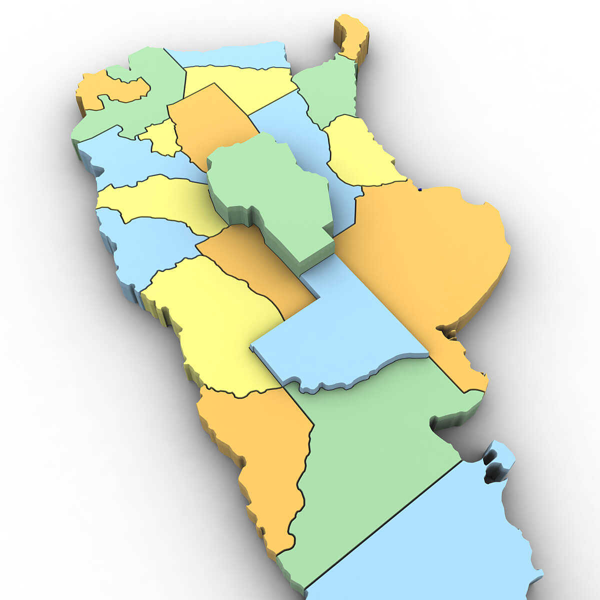 Political Map of Argentina - 3D Model by Plutonius3d