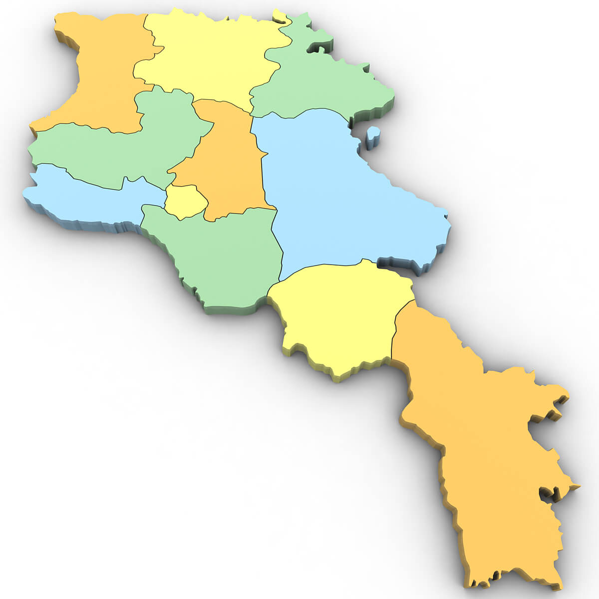 Political Map of Armenia - 3D Model by Plutonius3d