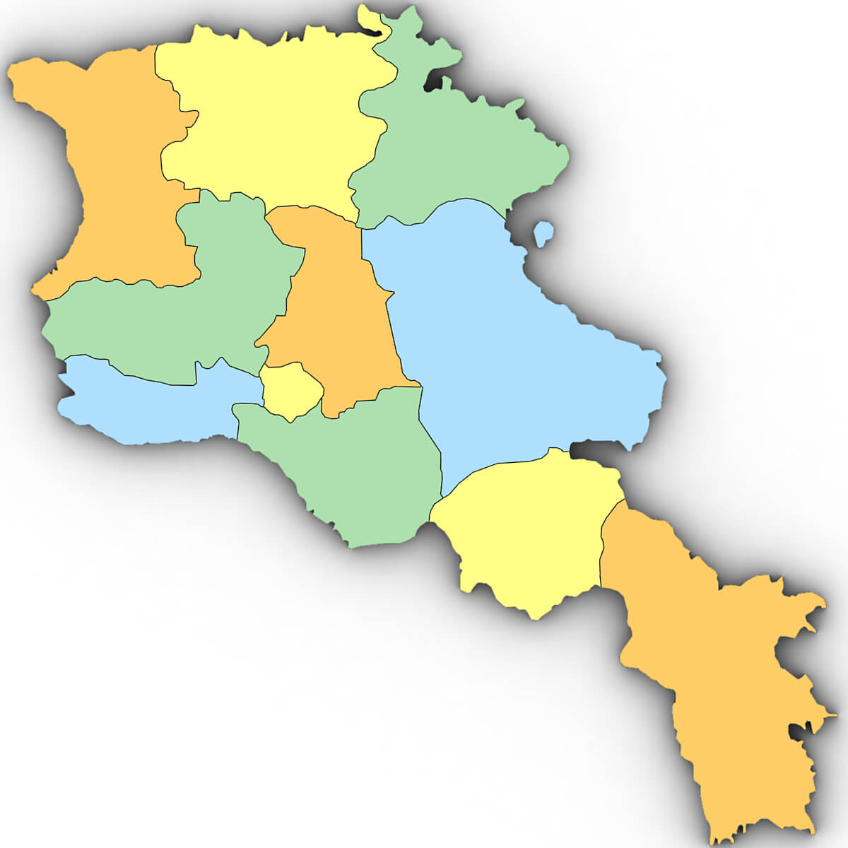 Political Map of Armenia - 3D Model by Plutonius3d