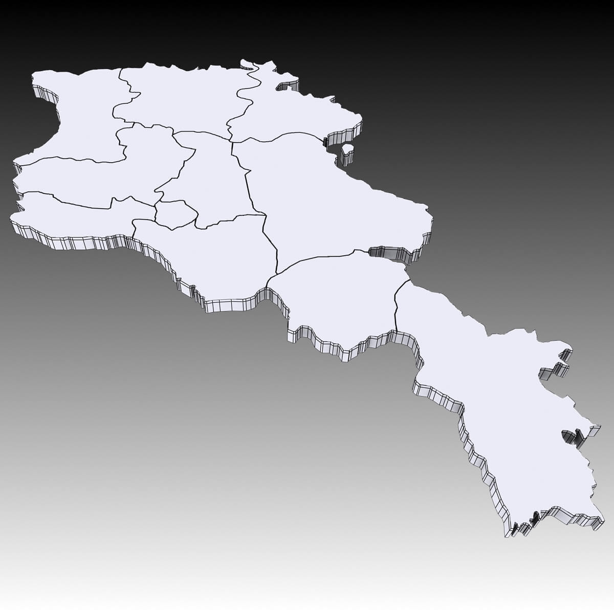 Political Map of Armenia - 3D Model by Plutonius3d