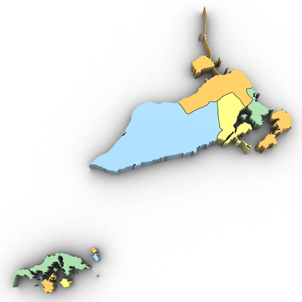 Political Map of Bahrain - 3D Model by Plutonius3d