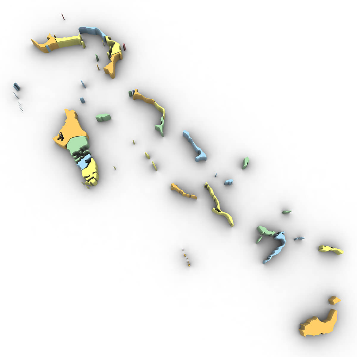 Political Map of the Bahamas - 3D Model by Plutonius3d