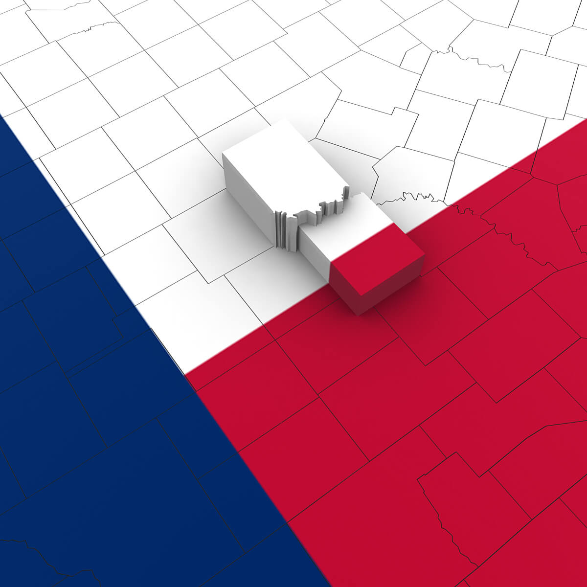 Texas Political Map - 3D Model by Plutonius3d