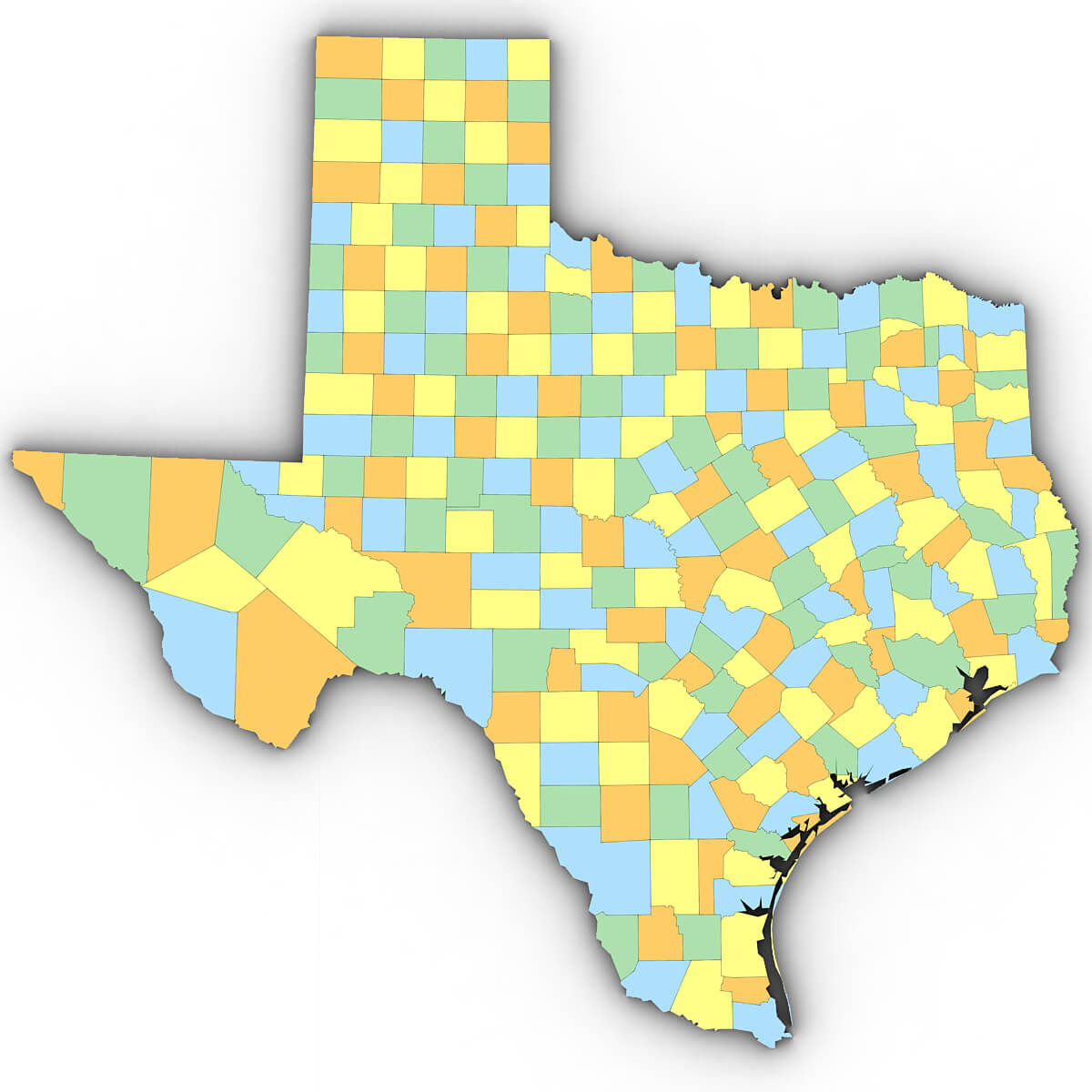 Texas Political Map - 3D Model by Plutonius3d