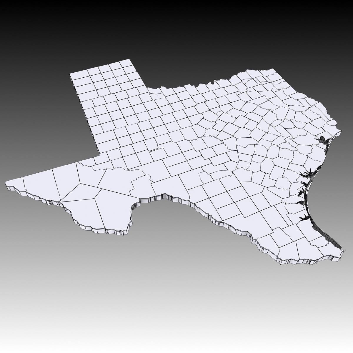Texas Political Map - 3D Model by Plutonius3d