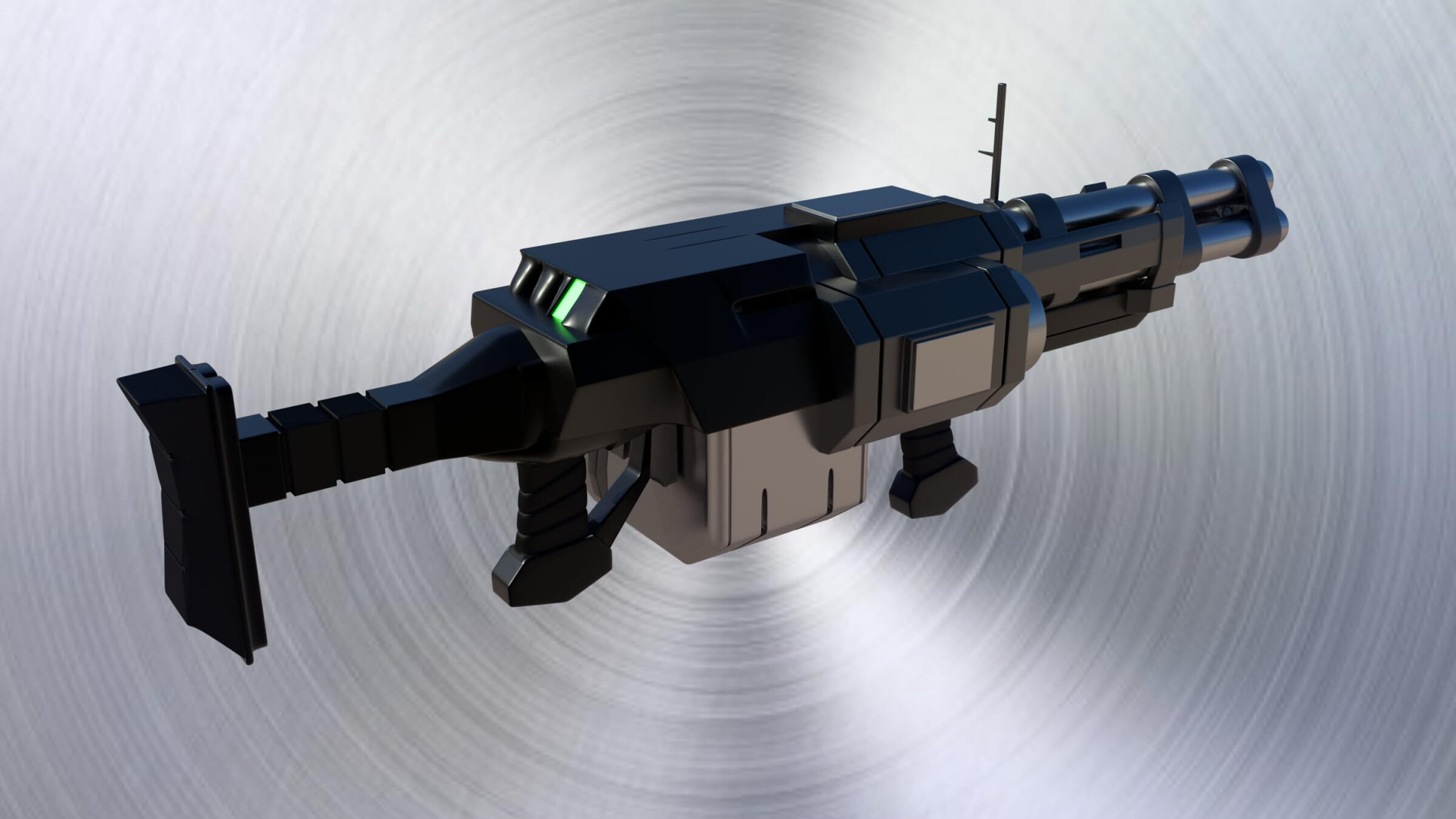 Assault Rifle Minigun - 3D Model by pmilsy