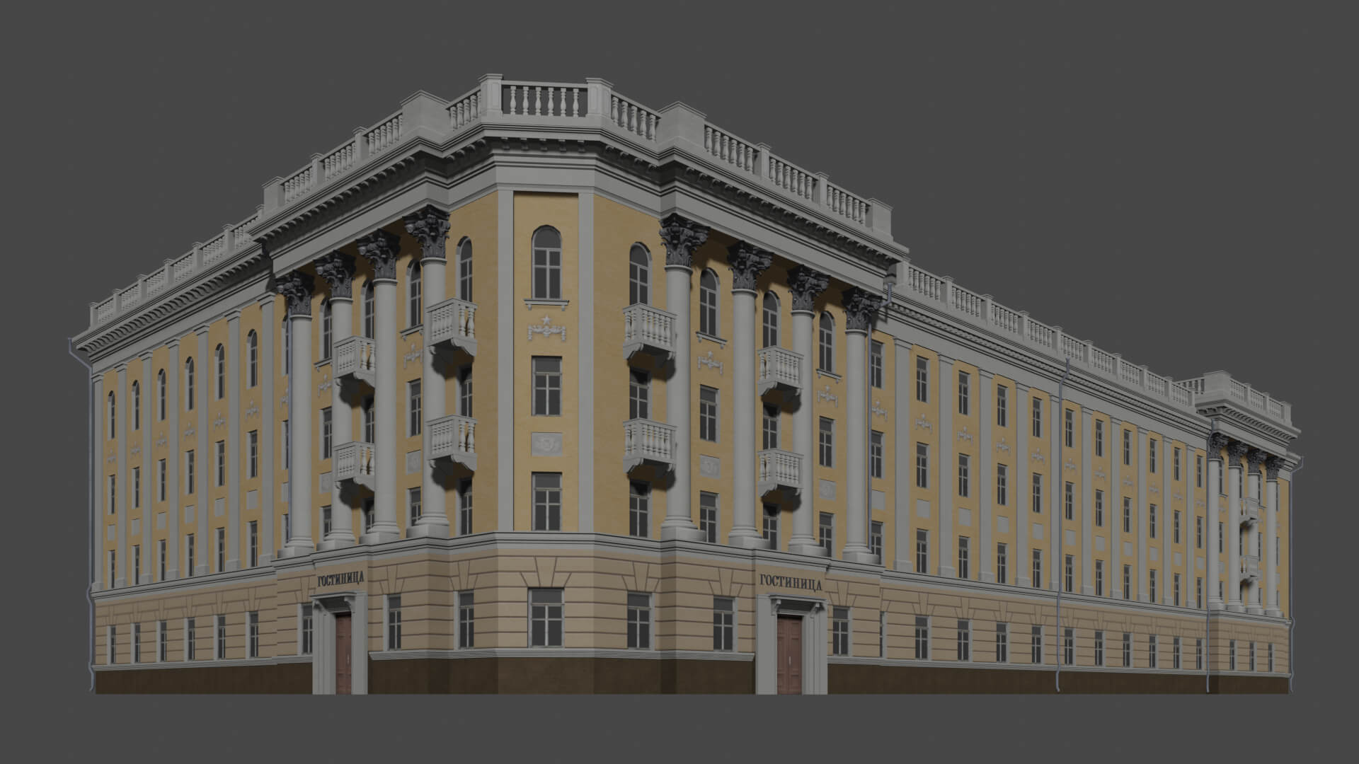 Old Soviet Buildings - 3D Model by Podolskiy