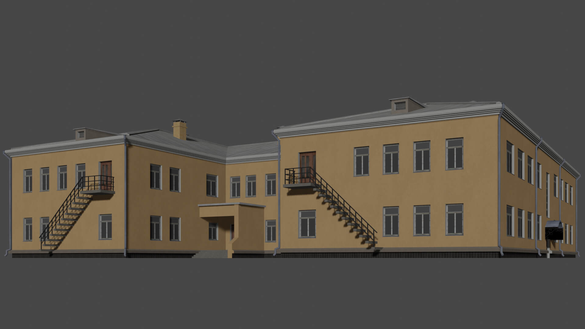 Old Soviet Buildings - 3D Model by Podolskiy