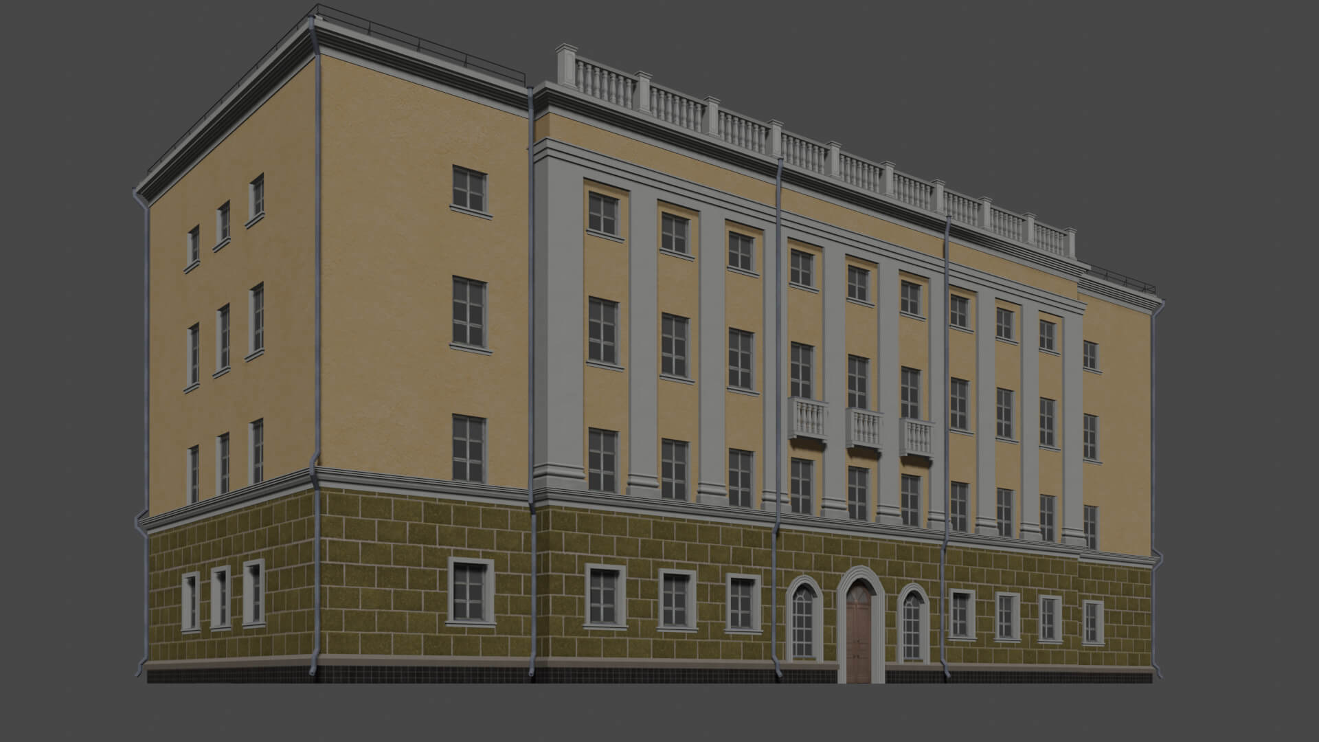 Old Soviet Buildings - 3D Model by Podolskiy