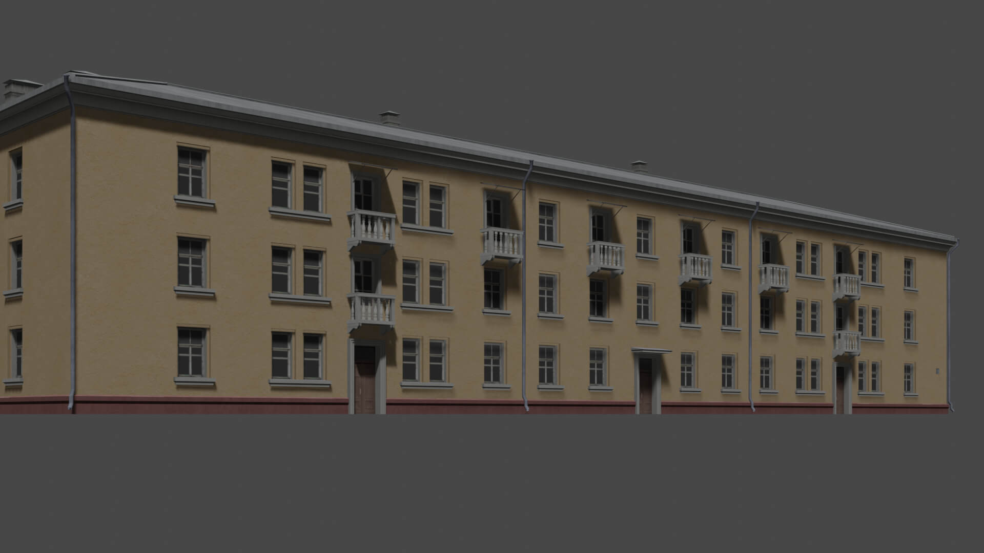 Old Soviet Buildings - 3D Model by Podolskiy