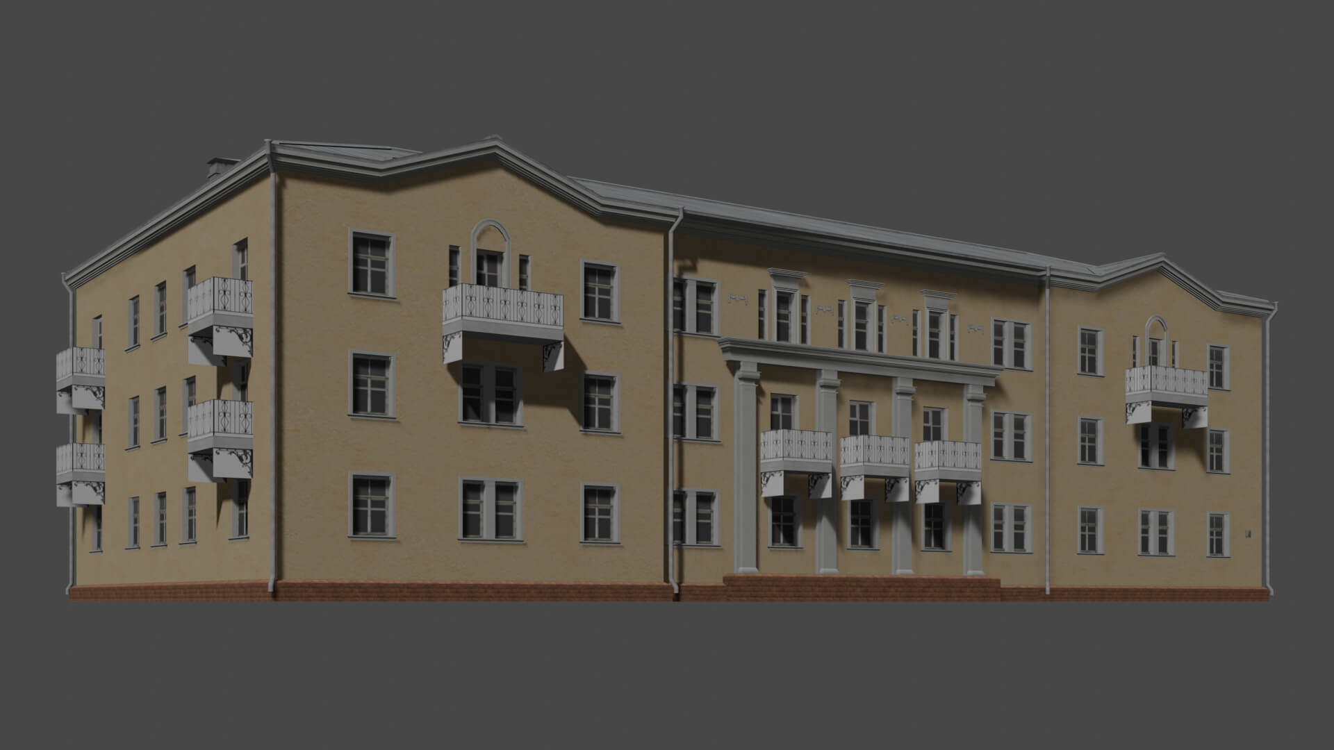 Old Soviet Buildings - 3D Model by Podolskiy