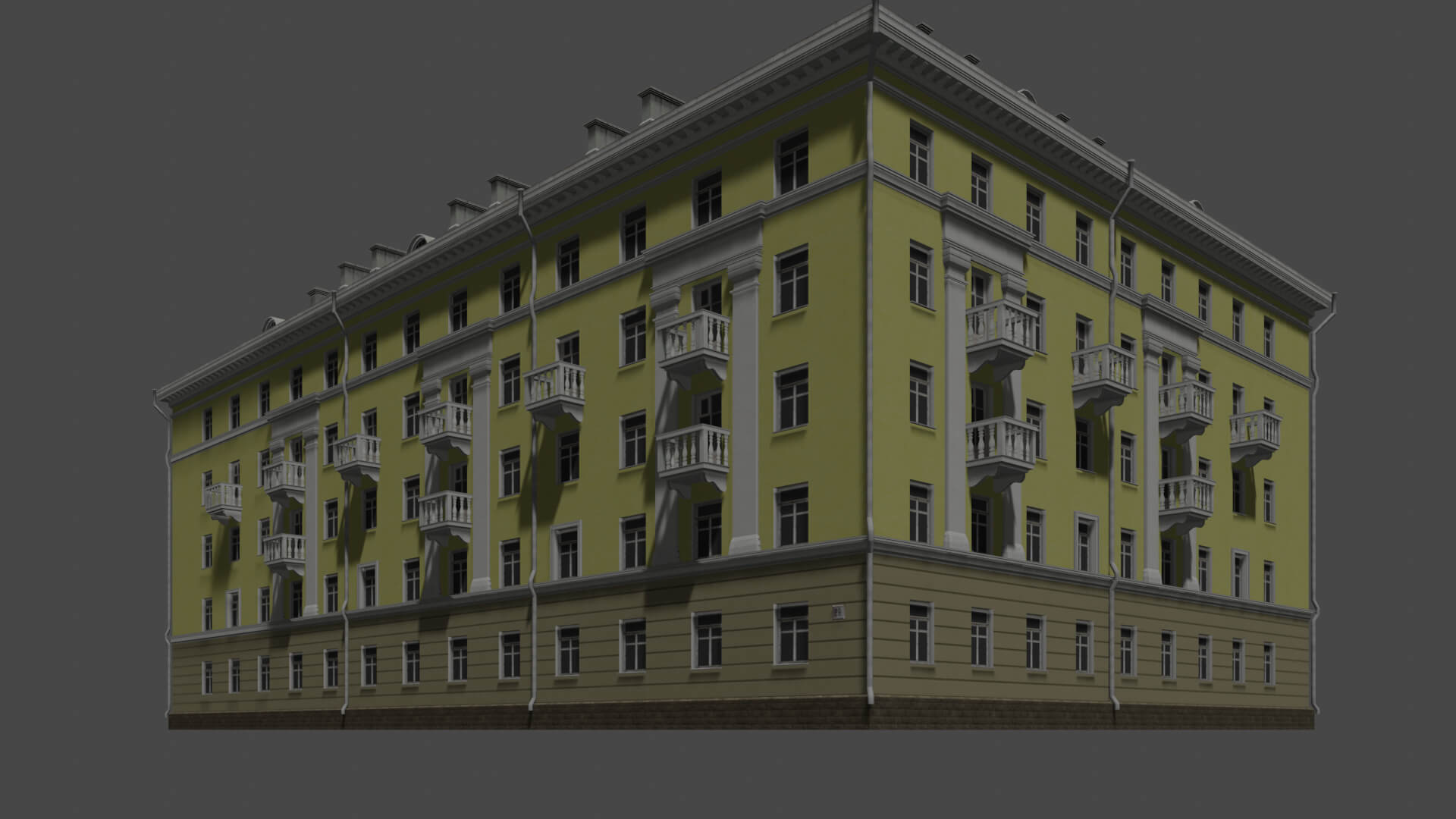 Old Soviet Buildings - 3D Model by Podolskiy