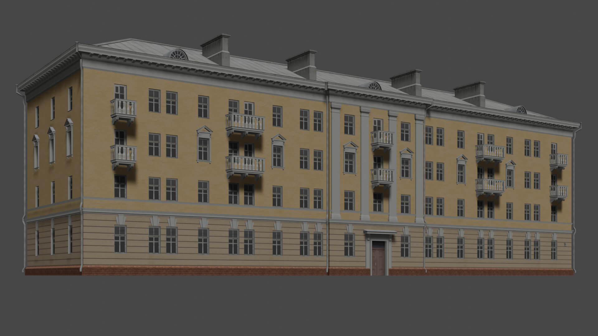 Old Soviet Buildings - 3D Model by Podolskiy