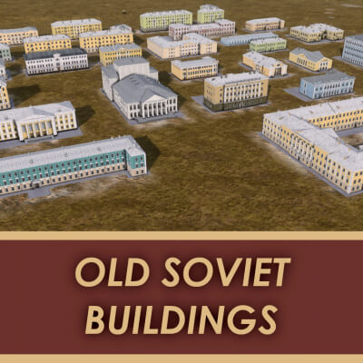 Old Soviet Buildings - 3D Model by Podolskiy