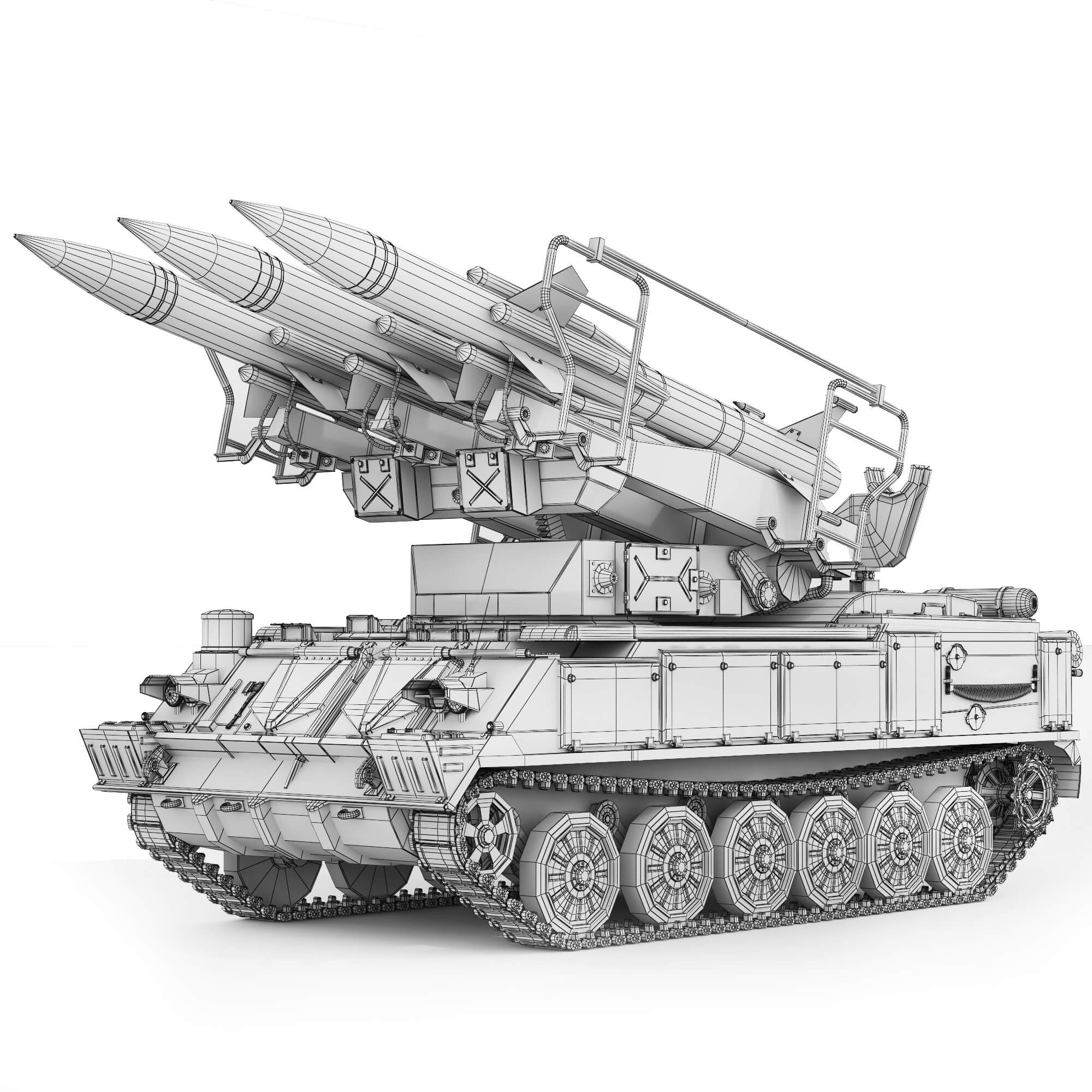 2K12 Kub (SA-6 Gainful) 1967 3D Model by podshyvalov