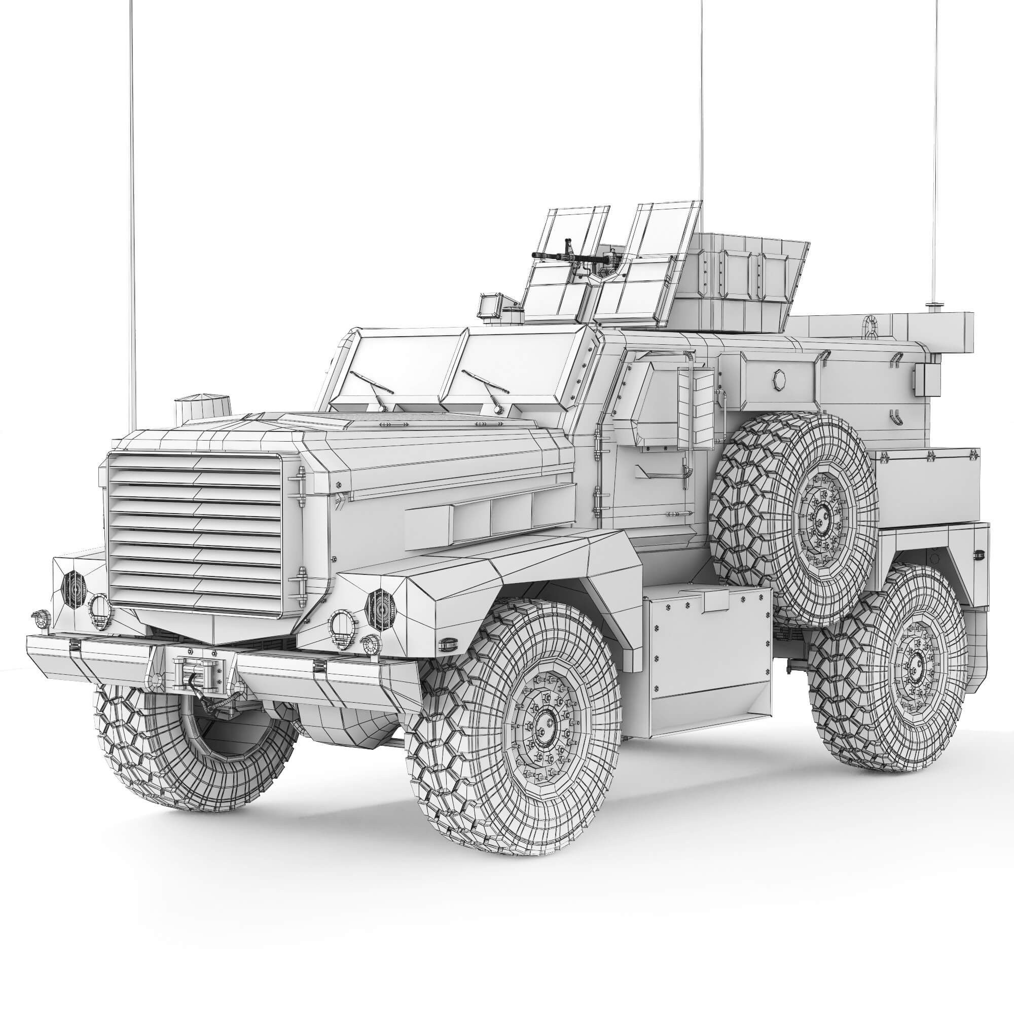 Cougar 4X4 MRAP H 2005 - 3D Model by podshyvalov