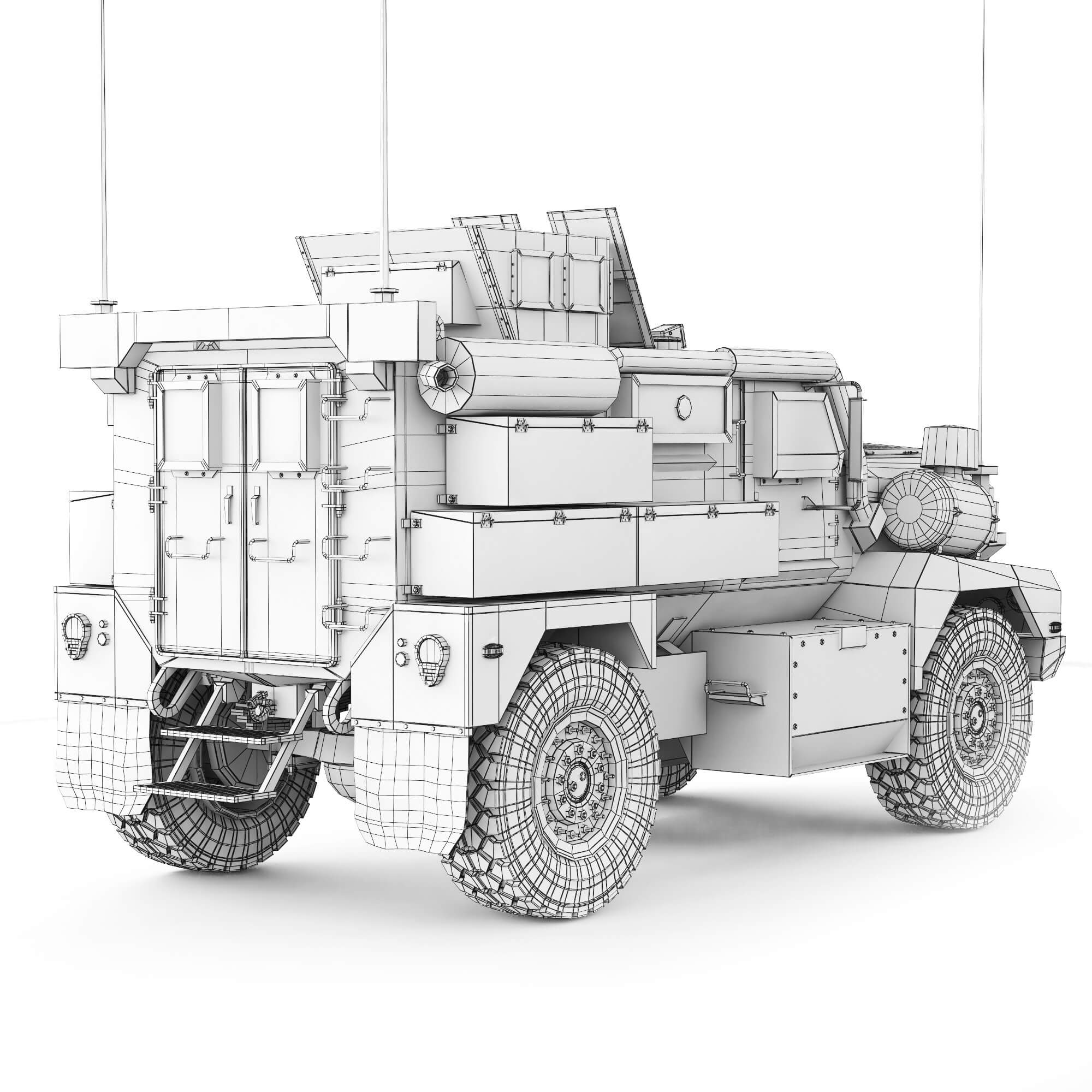 Cougar 4X4 MRAP H 2005 - 3D Model by podshyvalov