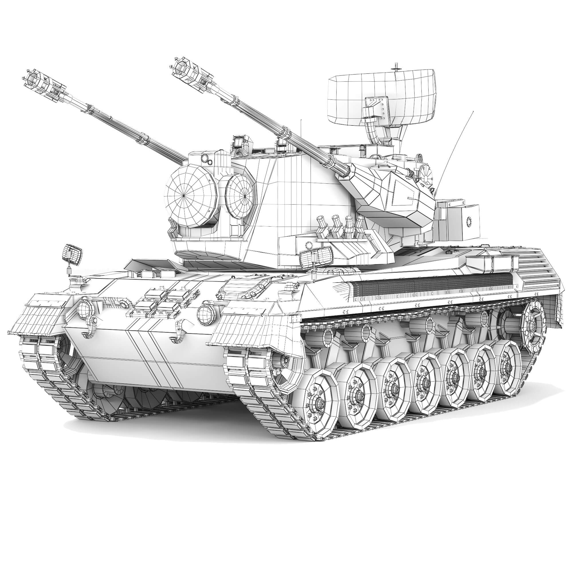 Flakpz 2 Gepard 1A2 2006 - 3D Model by podshyvalov