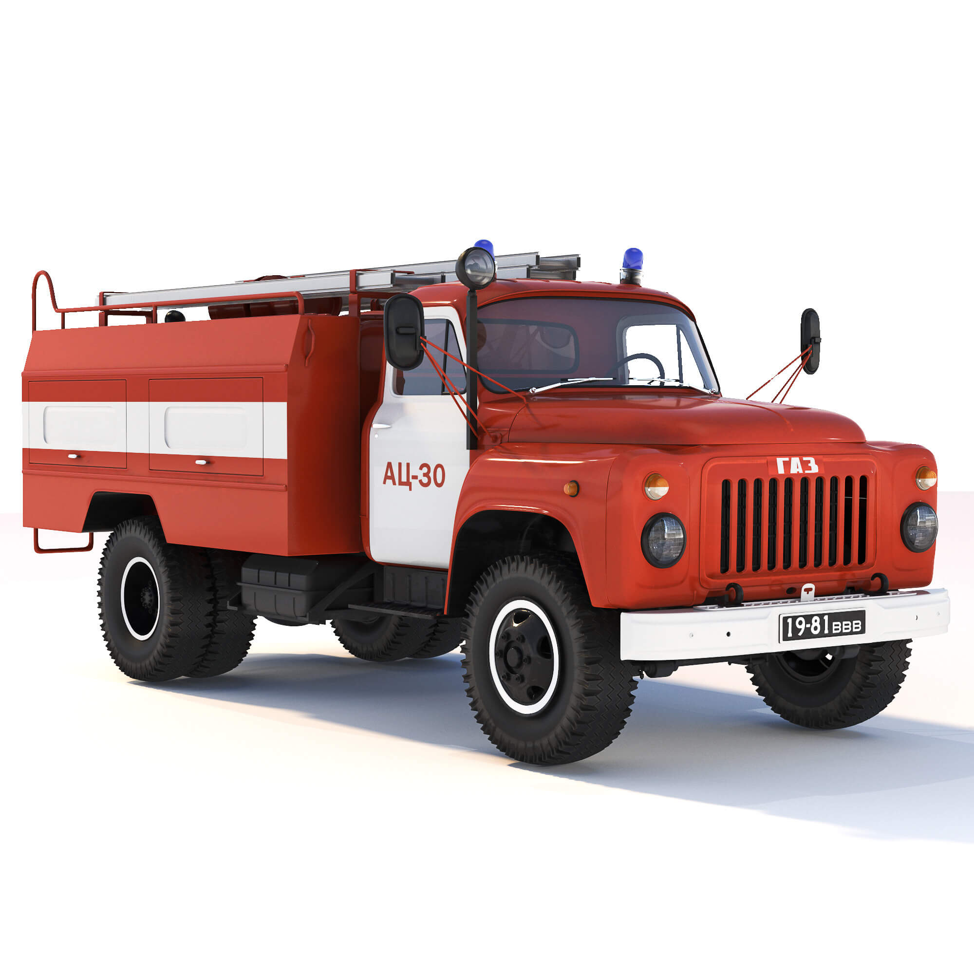 GAZ 53 AC-30-106G Fire Truck 1987 3D Model by podshyvalov