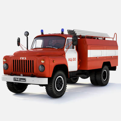 GAZ 53 AC-30-106G Fire Truck 1987 3D Model by podshyvalov