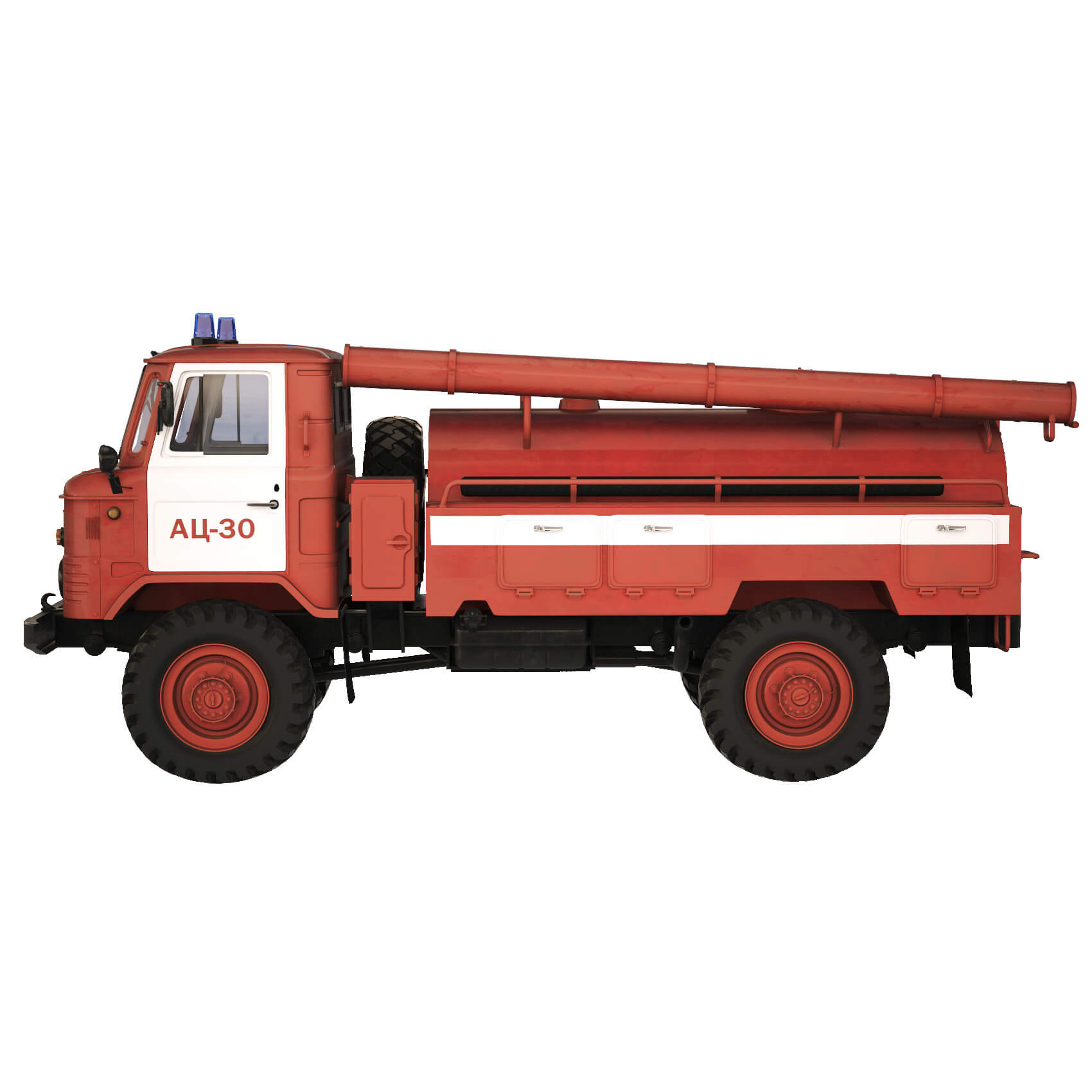 GAZ 66 AC-30 Fire Truck 1971 3D Model by podshyvalov