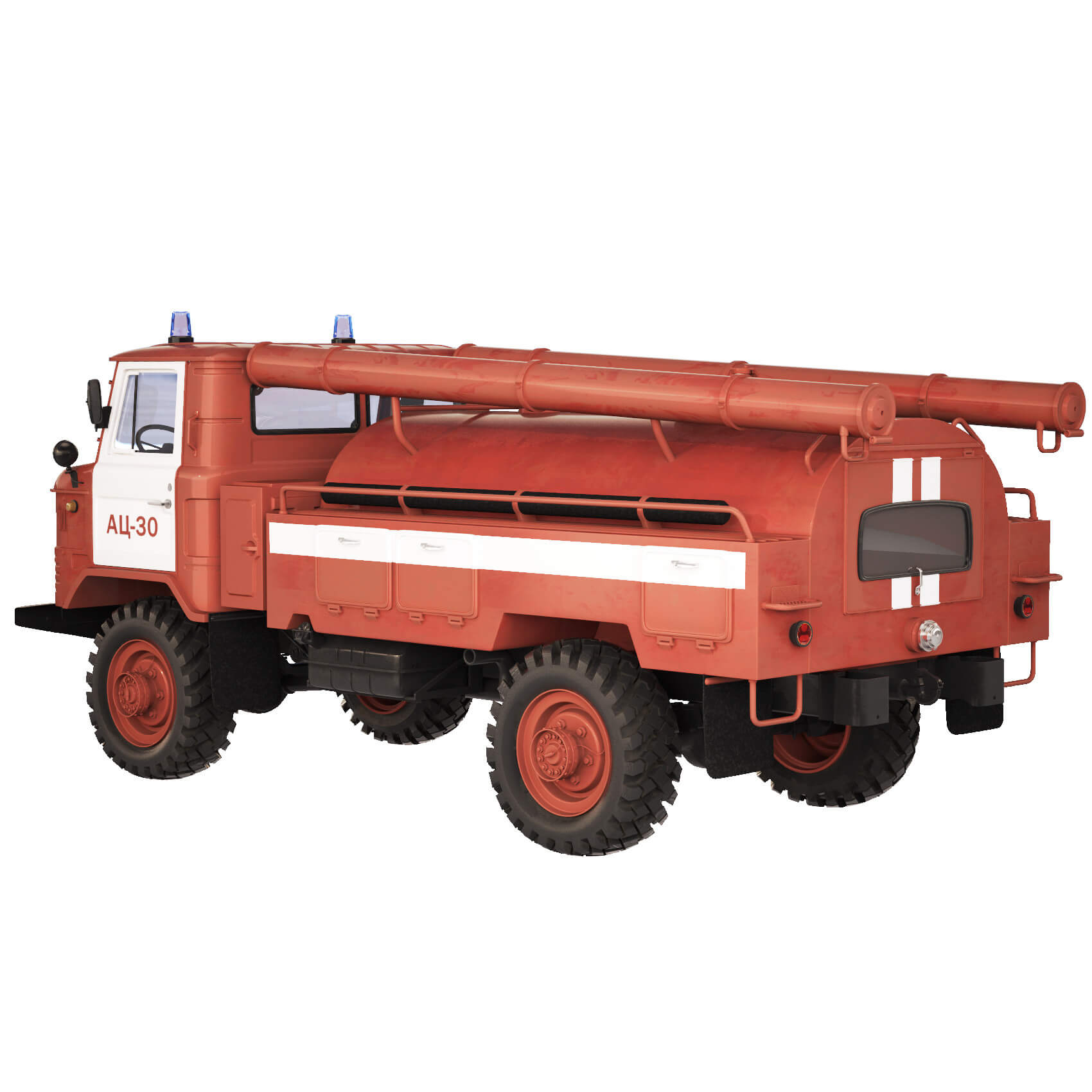 GAZ 66 AC-30 Fire Truck 1971 3D Model by podshyvalov