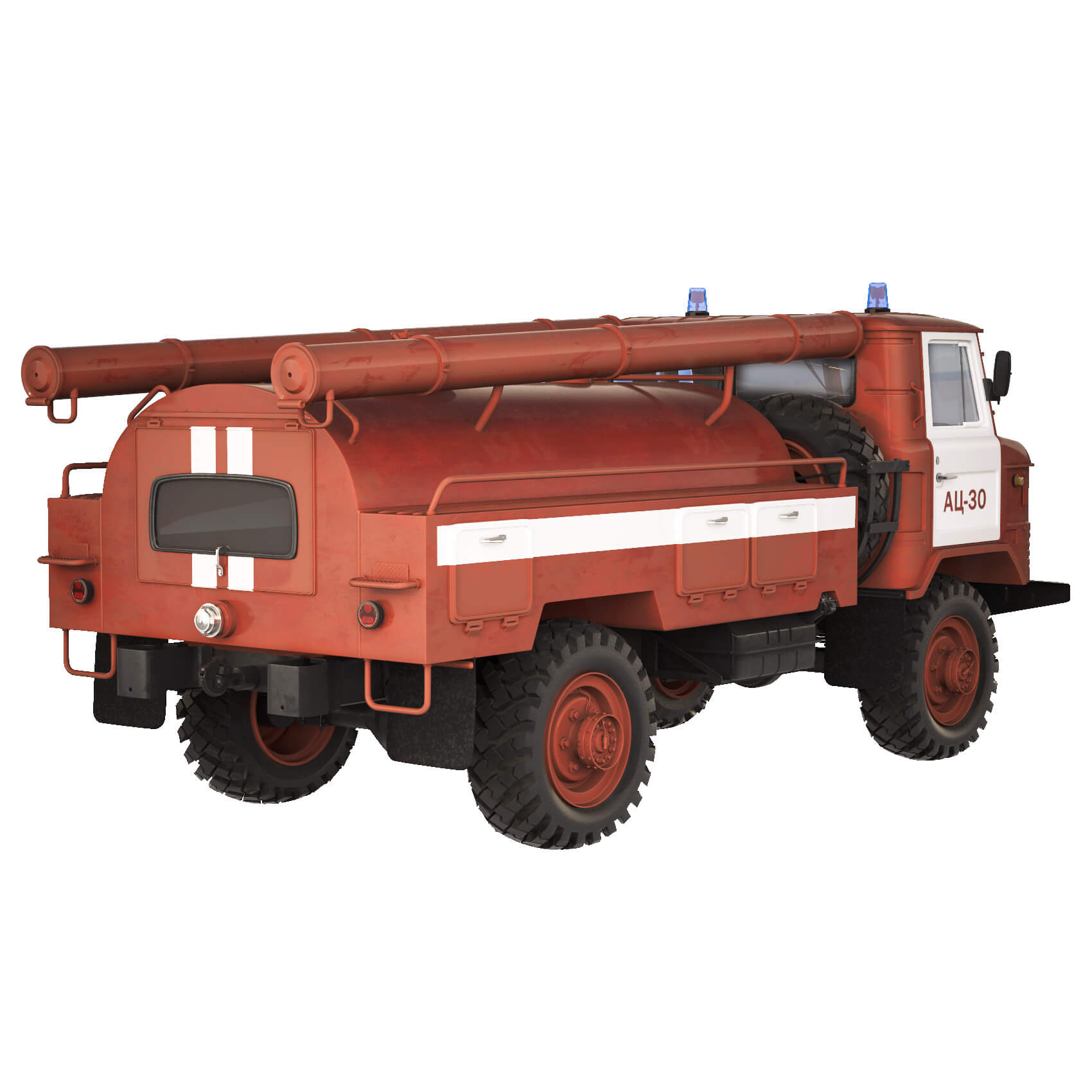 GAZ 66 AC-30 Fire Truck 1971 3D Model by podshyvalov
