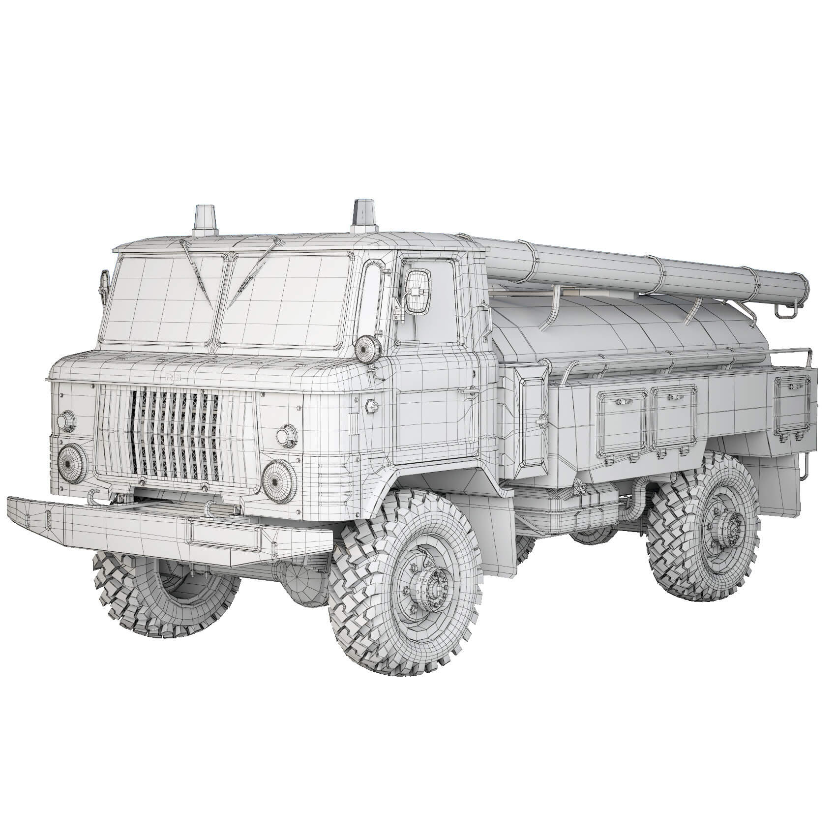 GAZ 66 AC-30 Fire Truck 1971 3D Model by podshyvalov