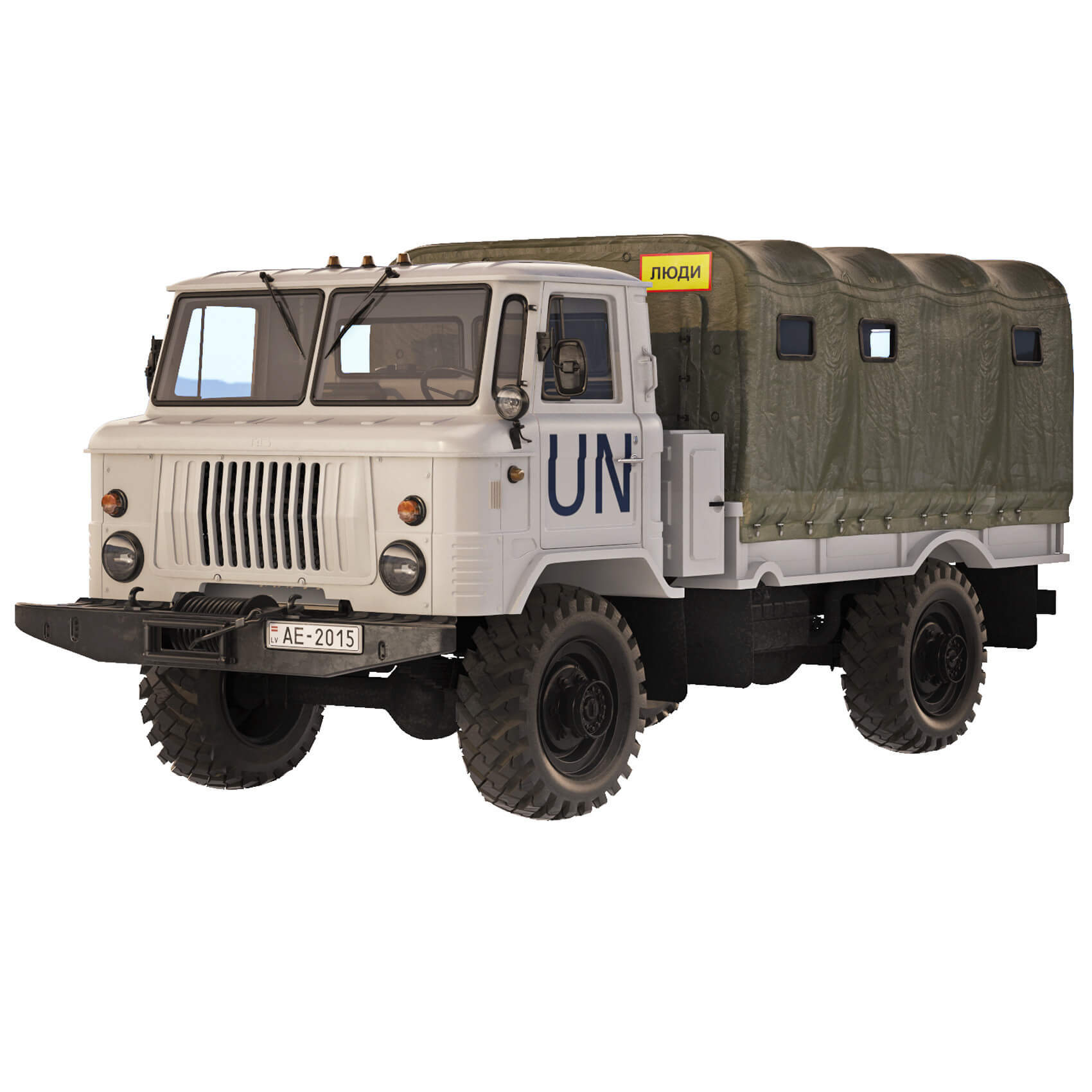GAZ 66 Tarpaulin Body 1967 - 3D Model by podshyvalov