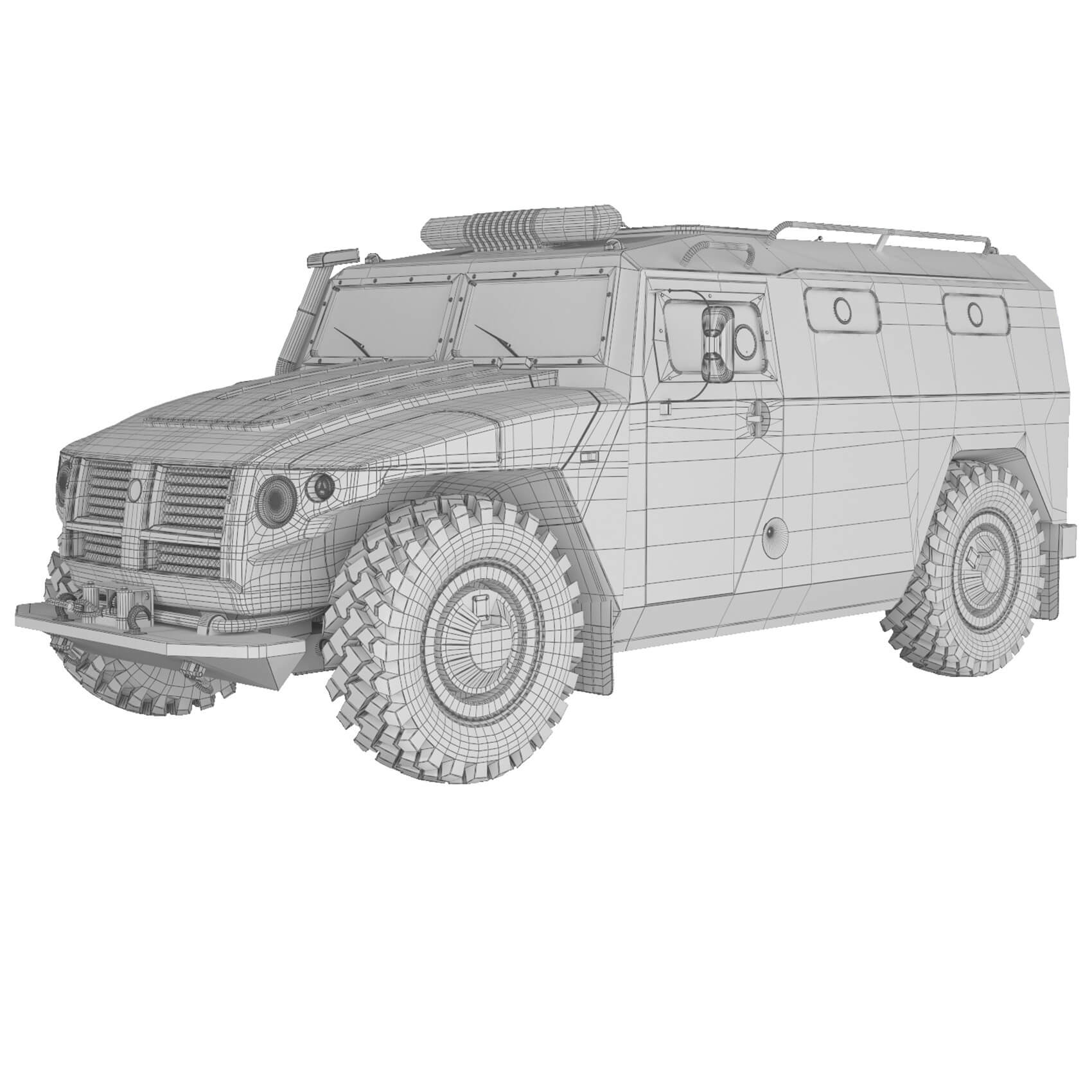 GAZ Tiger 233036 Police 2005 - 3D Model by podshyvalov