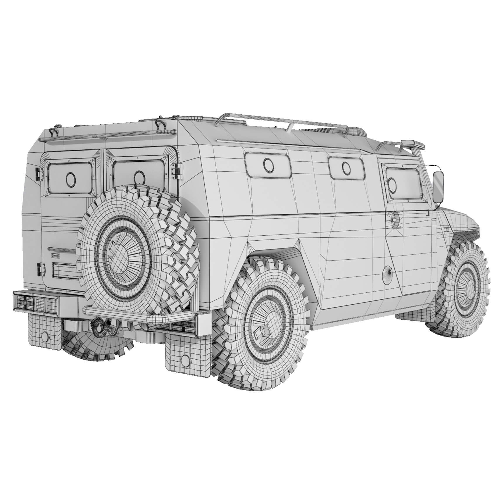GAZ Tiger 233036 Police 2005 - 3D Model by podshyvalov