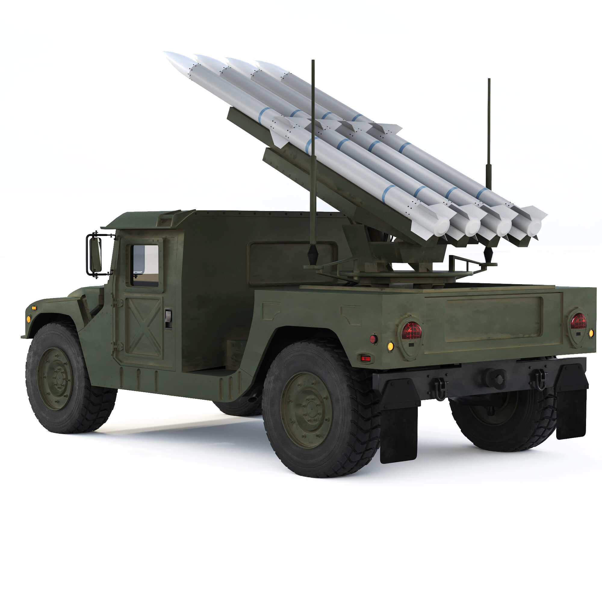 Hmmwv M1097A2 Claws Amraam 2008 - 3D Model by podshyvalov