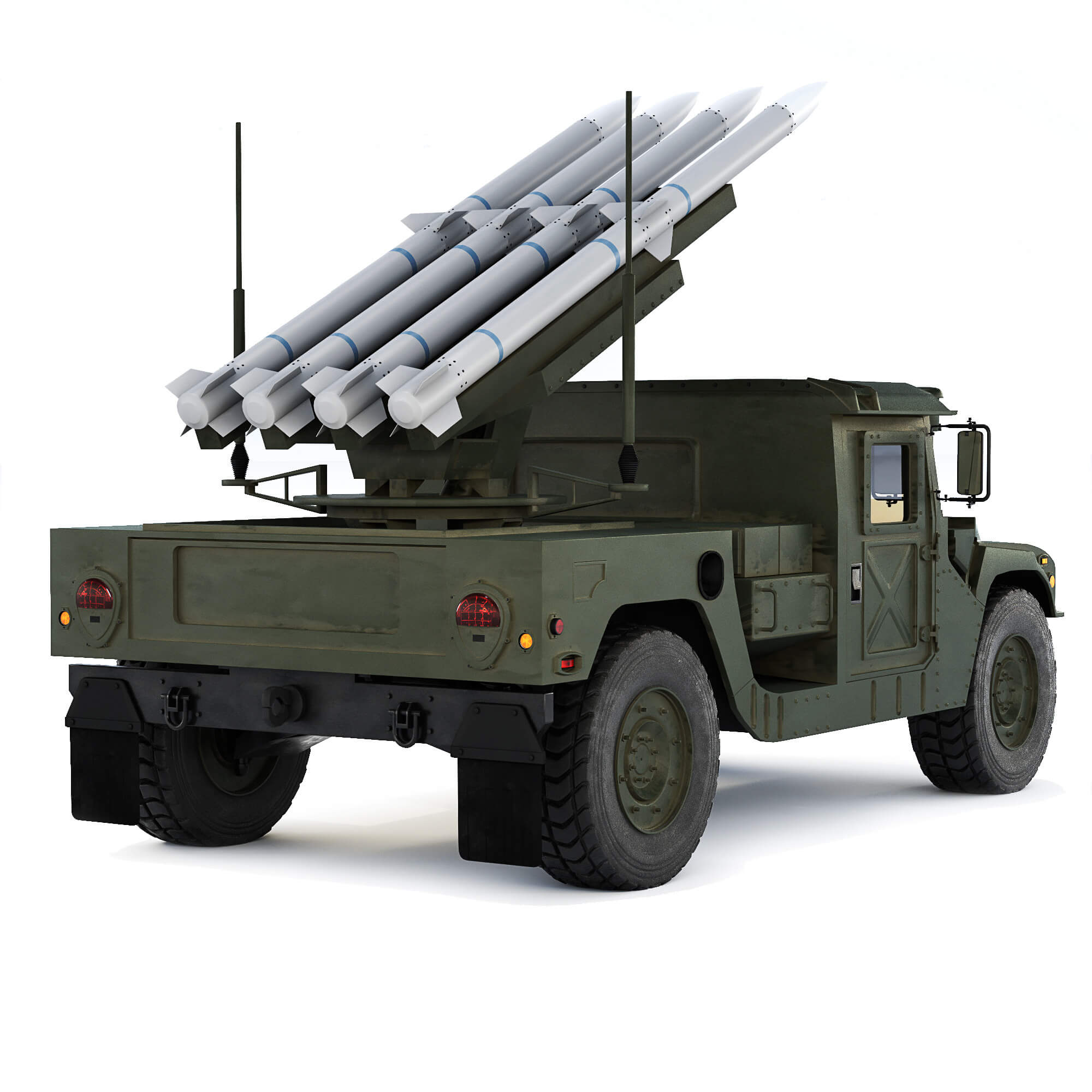 Hmmwv M1097A2 Claws Amraam 2008 - 3D Model by podshyvalov