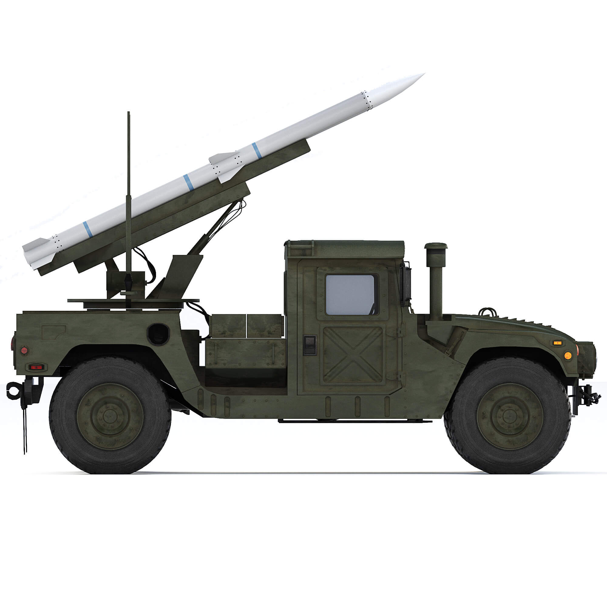 Hmmwv M1097A2 Claws Amraam 2008 - 3D Model by podshyvalov