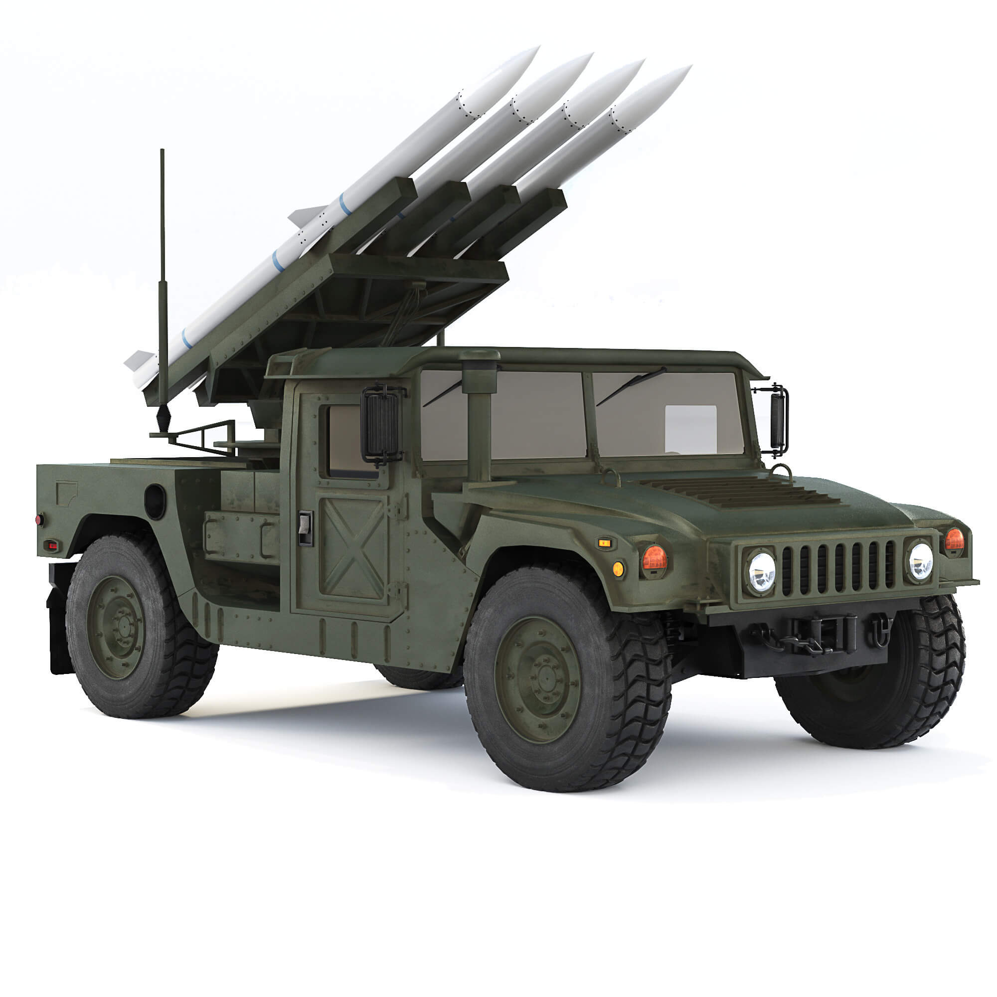 Hmmwv M1097A2 Claws Amraam 2008 - 3D Model by podshyvalov