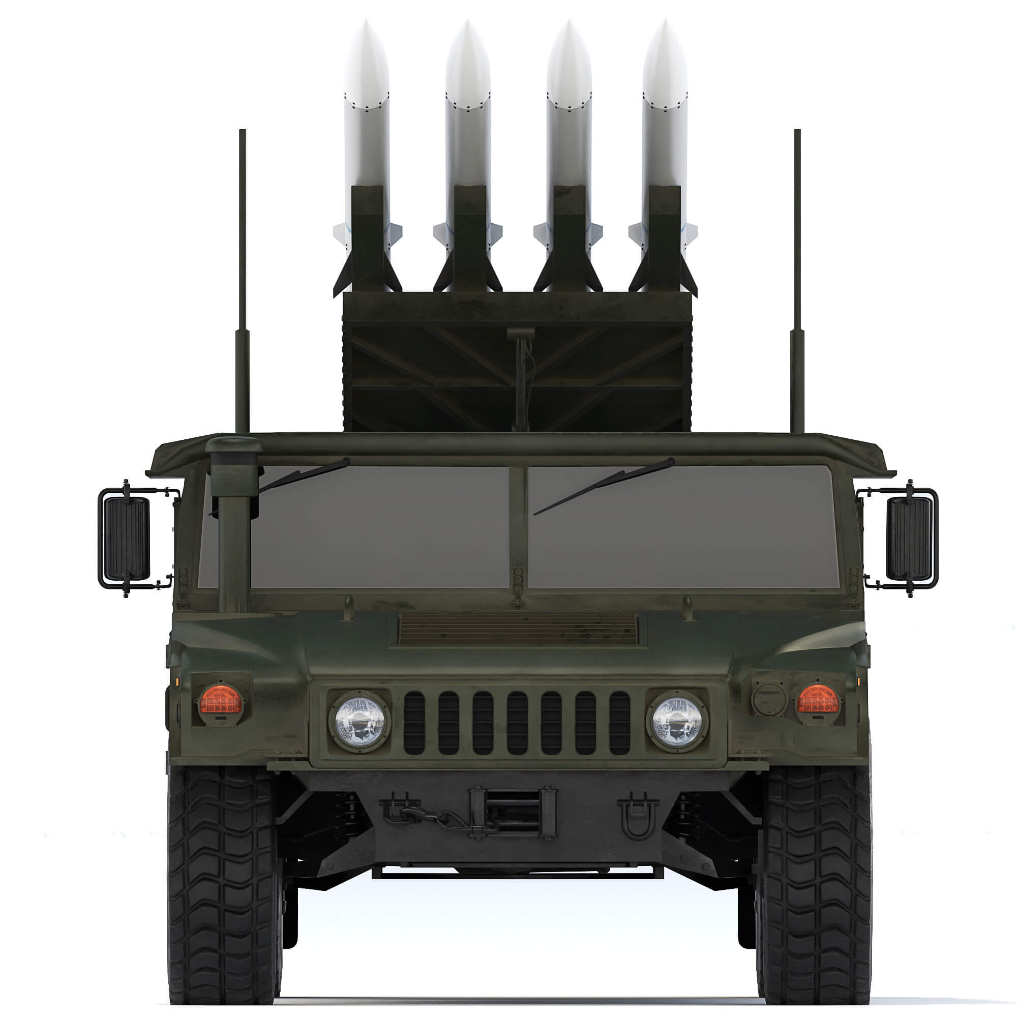 Hmmwv M1097A2 Claws Amraam 2008 - 3D Model by podshyvalov