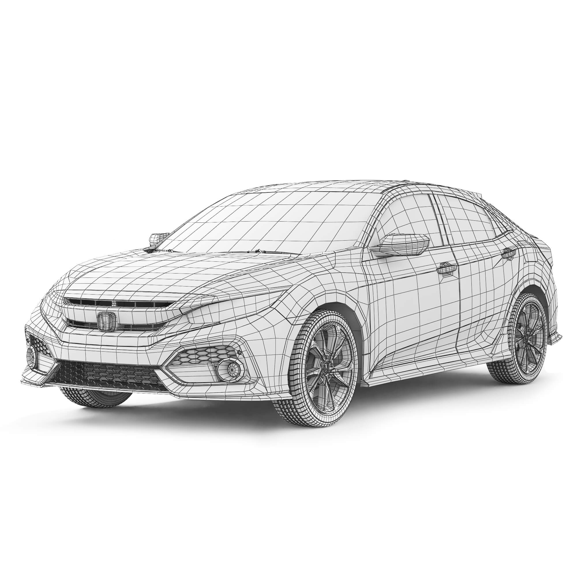 Honda Civic Hatchback 2017 - 3D Model by podshyvalov