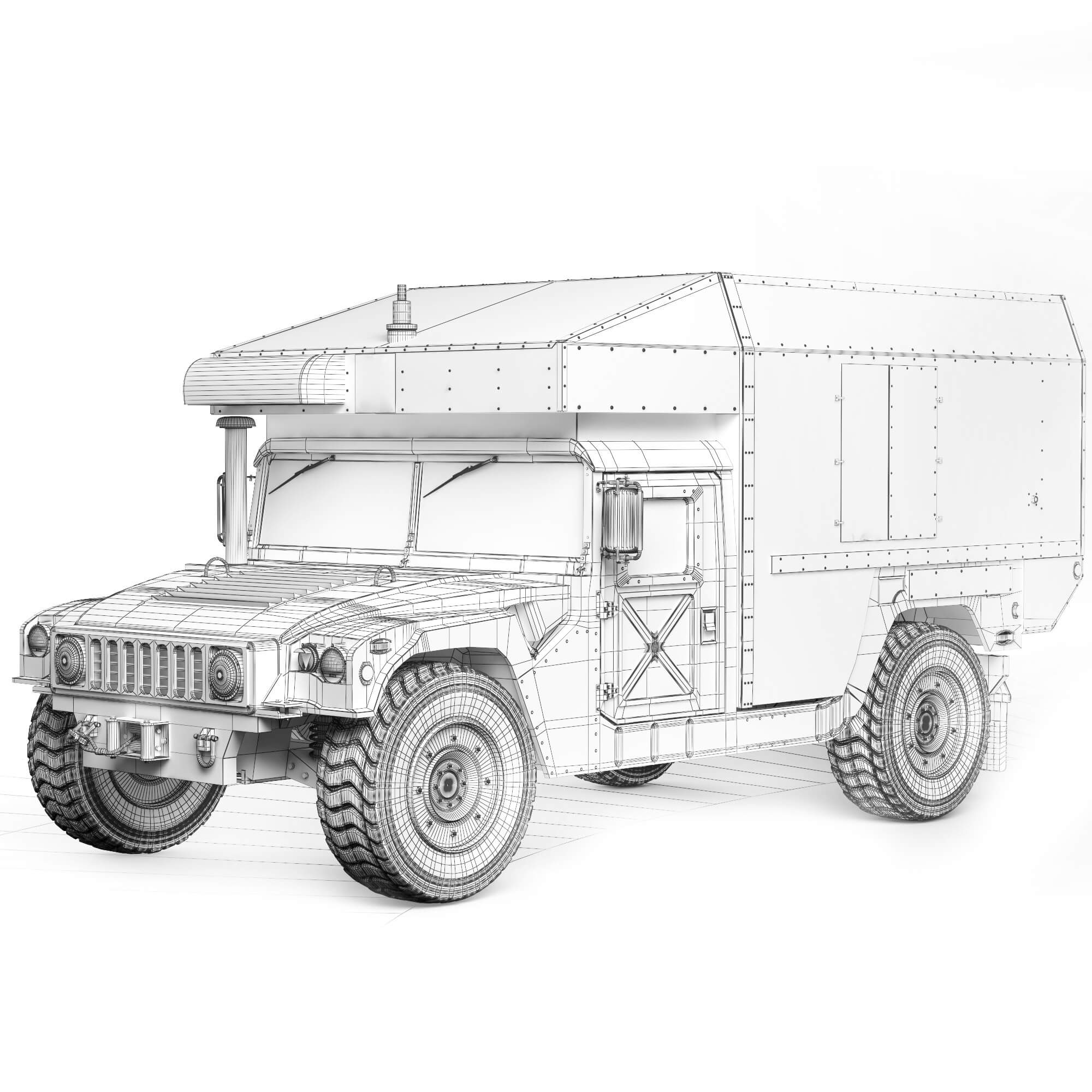 Humvee Military M997A3 Ambulance 2018 - 3D Model by podshyvalov